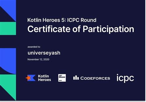 Yash Shete On Linkedin Finally Received Kotlin Heroes Certificate Of Participation I Have Been
