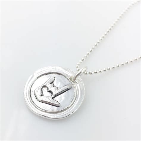 Asl I Love You Wax Seal Inspired Necklace