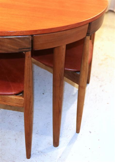 Hans Olsen For Frem Rojle Roundette Dining Table With Real Leather