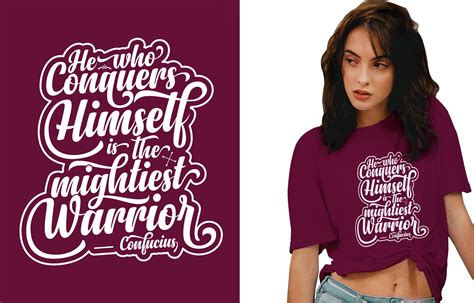 Mighty Warrior Typography Tshirt Design Graphic By Spiral Vector