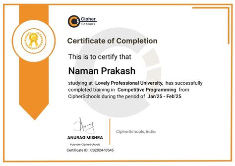 Competitiveprogramming Cipherschools Coding Problemsolving Naman