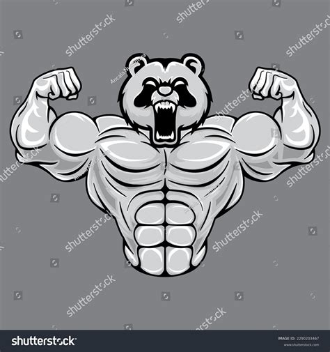 Poler Bear Flexing Cartoon Vector Image Polar Bear Flexing Stock