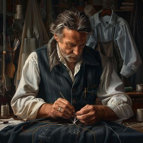 Premium Photo Tailor Demonstrating Stitching Techniques