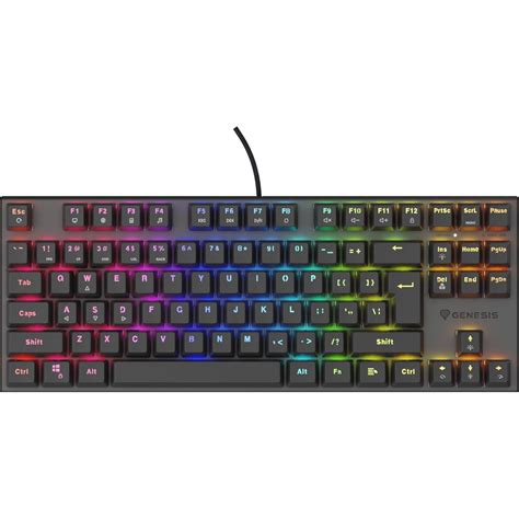 Геймърска клавиатура Genesis Thor 303 TKL Silent Switch, Черен, USB ...