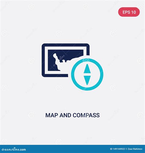 Map And Compass Orientation Tools Vector Icon On White Background Flat
