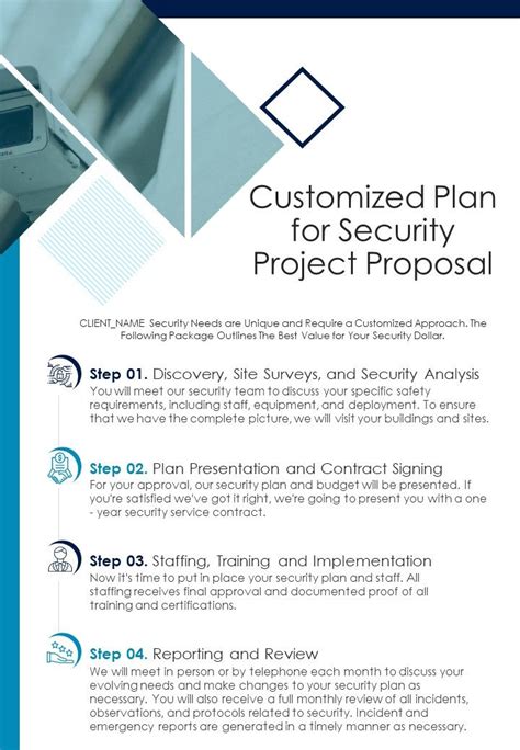 Customized Plan For Security Project Proposal One Pager Sample Example Document Presentation
