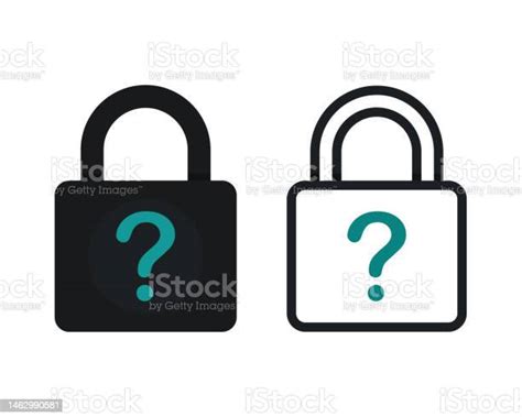 Padlock Question Icon Password Hint Illustration Vector Stock