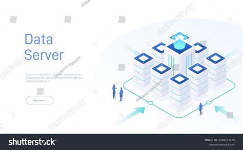 Data Server Isometric 3d Datacenter Data Stock Vector Royalty Free