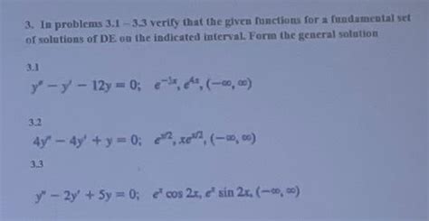Solved 3 In Problems 3 1 3 3 Verify That The Given Chegg Com