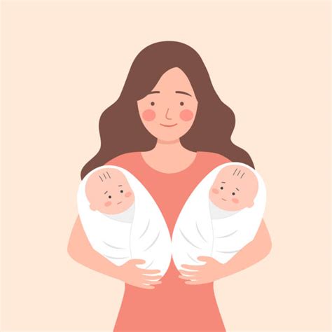 110 Mom Holding Twins Stock Illustrations Royalty Free Vector