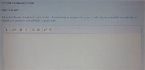 Solved Section B Long Questionsquestion Two21 ﻿explain The