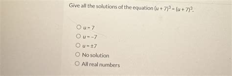 Solved Give All The Solutions Of The Equation