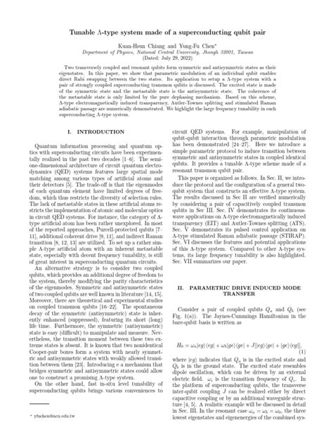 Tunable A Type System Made Of Superconducting Qubit Pair Pdf