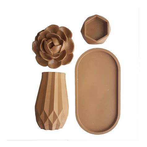 قیمت و خرید ست 5 تکه جاشمعی و جاعودی بتنی مدل مینیمال