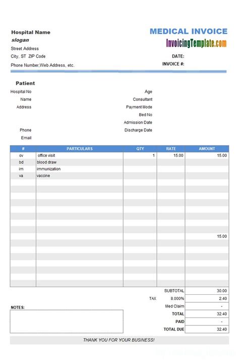 Medical Billing Forms Templates