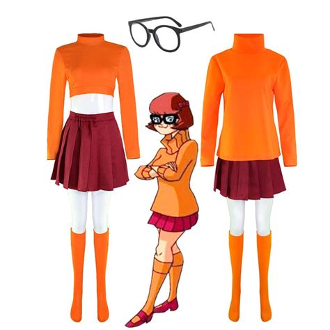Traje Cosplay Velma Cosplay Desenho Scooby Doo