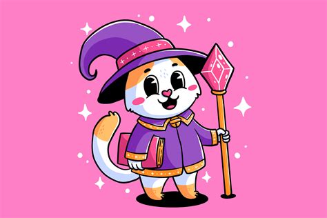 Cute Wizard Cat Graphic By Wendra Kisdamawan · Creative Fabrica