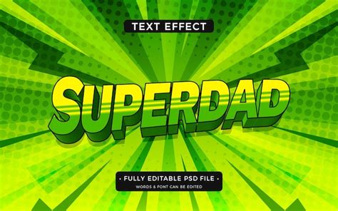 Premium Psd Super Dad Text Effect