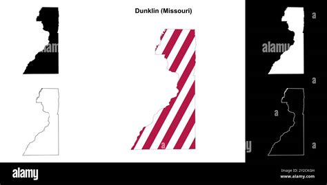 Dunklin County Missouri Outline Map Set Stock Vector Image And Art Alamy