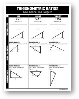 Right Triangles And Trigonometry Geometry Binder Notes Unit Bundle