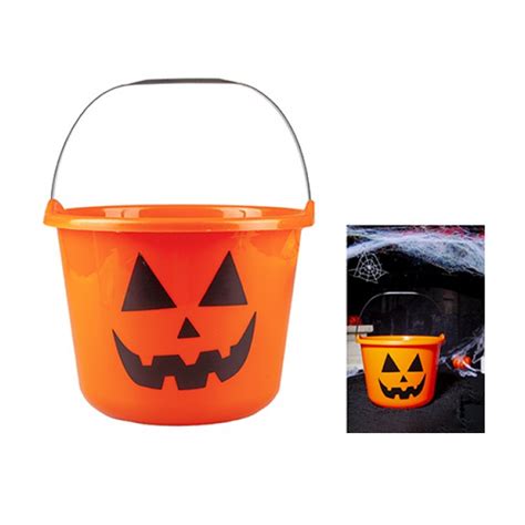 Jumbo Halloween Candy Bucket Orange