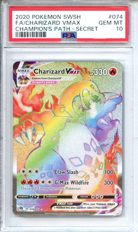 Pokemon Graded Charizard Vmax 7473 Champions Path 2020 Rainbow Se Double Infinity Gaming