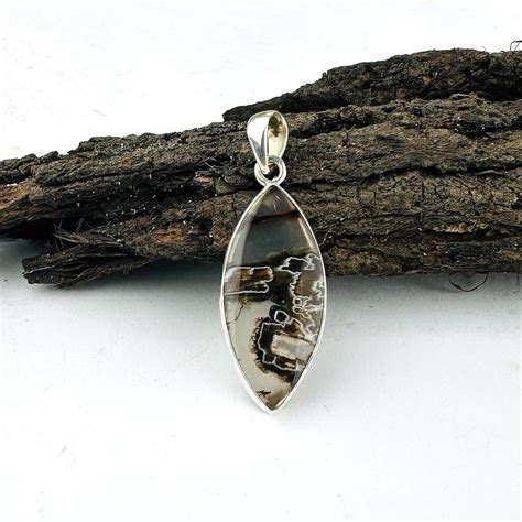 Top Grade Quality Natural Montana Agate Gemstone Necklace 925 Sterling