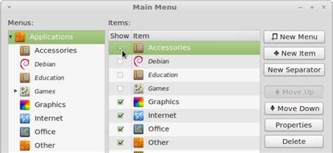 Add And Edit Main Menu Items In Linux Mint 12