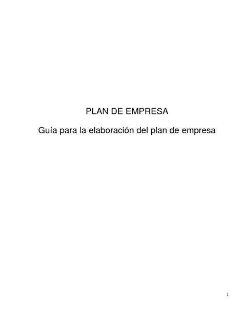 Plan De Empresa Pdf