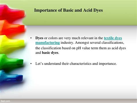 Ppt Importance Of Basic And Acid Dyes Powerpoint Presentation Free