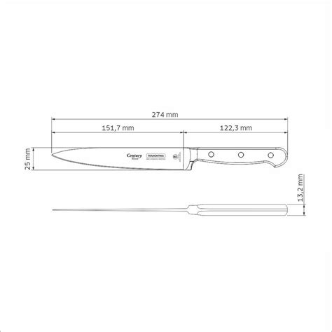 Faca Utility Tramontina Century Wood Aço Inox Cabo De Madeira Tratada Castanho 6pol Tramontina