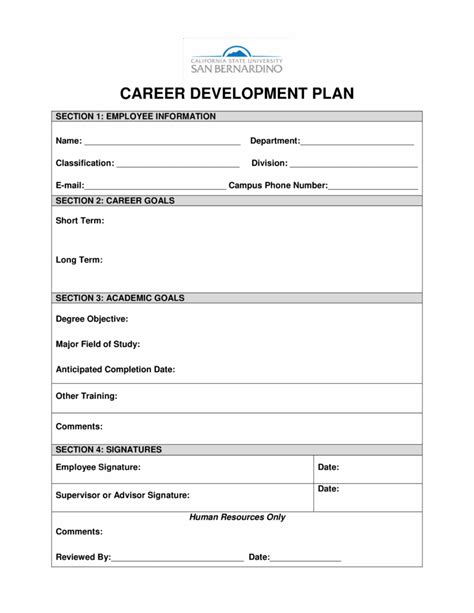 Career Development Planning Template