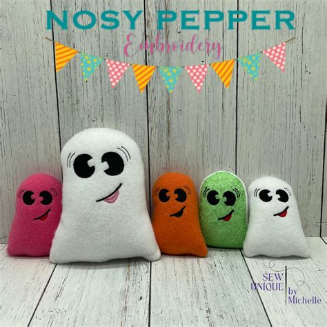 Ghost Stuffy Ith Design 5 Sizes Included Machine Embroidery Design D Nosy Pepper Patterns
