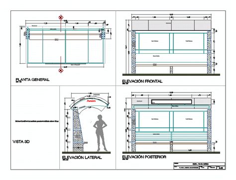 Parada De Buses En Dwg 13797 Kb Librería Cad