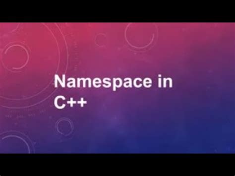 Template Namespace C Programming Workshop YouTube