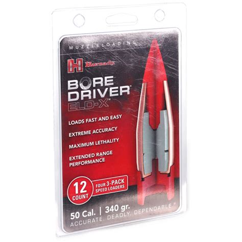 Hornady Bore Driver Eld X 50 Caliber Muzzleloader Ammunition 340 Grain