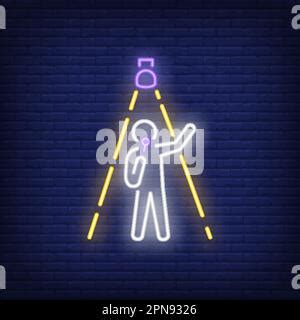 Singing Man Neon Sign Stock Vector Image And Art Alamy