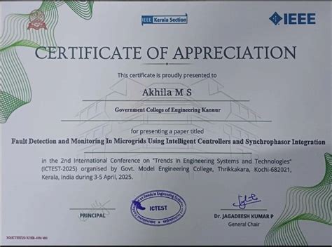 Ictest2025 Ieee Microgrids Smartgrid Powersystems Pmu Synchrophasor Akhila Ms