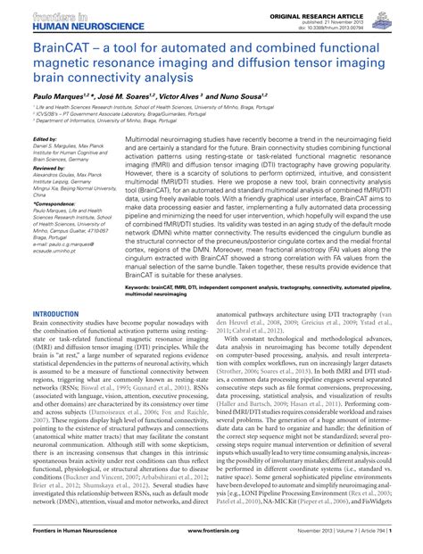 Pdf Braincat A Tool For Automated And Combined Functional Magnetic
