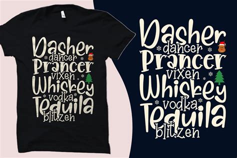 Dasher Dancer Prancer Vixen Whiskey Graphic By Tidyshirt · Creative Fabrica