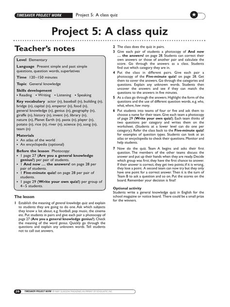 A Class Quiz Pdf