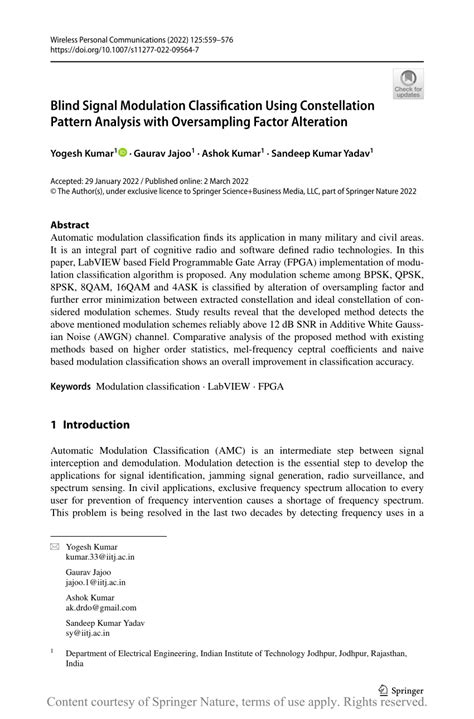 Blind Signal Modulation Classification Using Constellation Pattern Analysis With Oversampling