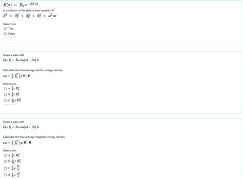 Solved Is A Solution Of The Phasor Wave Equation If Select