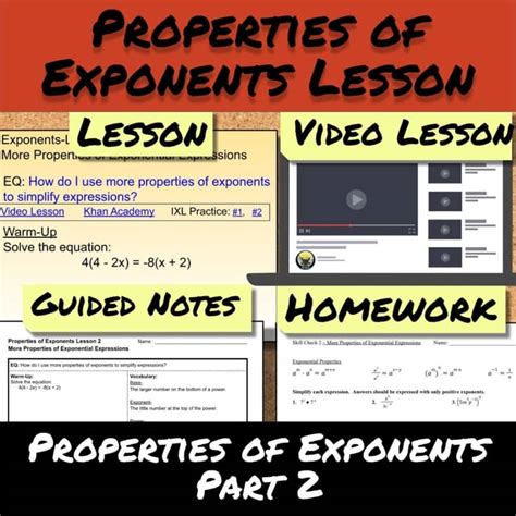 Laws Of Exponents Part 2 Exponent Rules Lesson 2 Video Guided