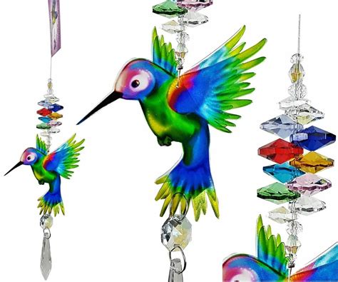 Rainbow Hummingbird Crystal Suncatcher Car Mirror Bird Suncatchers Sun