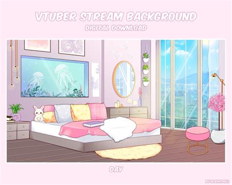 Vtuber Background Room Day Night Twitch Streamer Virtual Etsy Australia