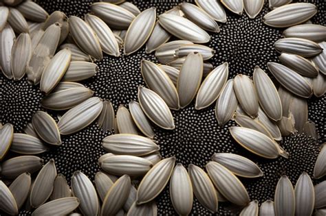 Closeup Of A Sunflower Seed Pattern Premium Ai Generated Image