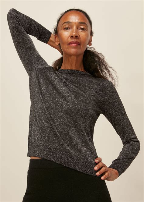 Silver Sparkle Crew Neck Whistles Whistles Uk