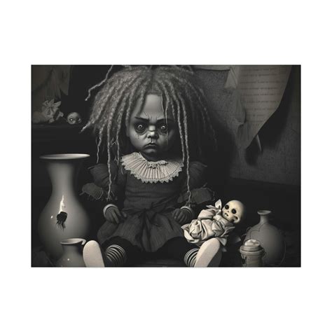 Evil Haunted Doll Canvas Art Etsy