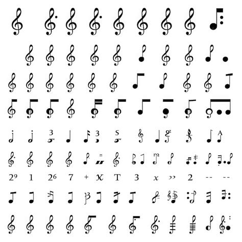 Premium Vector A Collection Of Musical Notes Symbols And Notations Displayed In A Grid Pattern